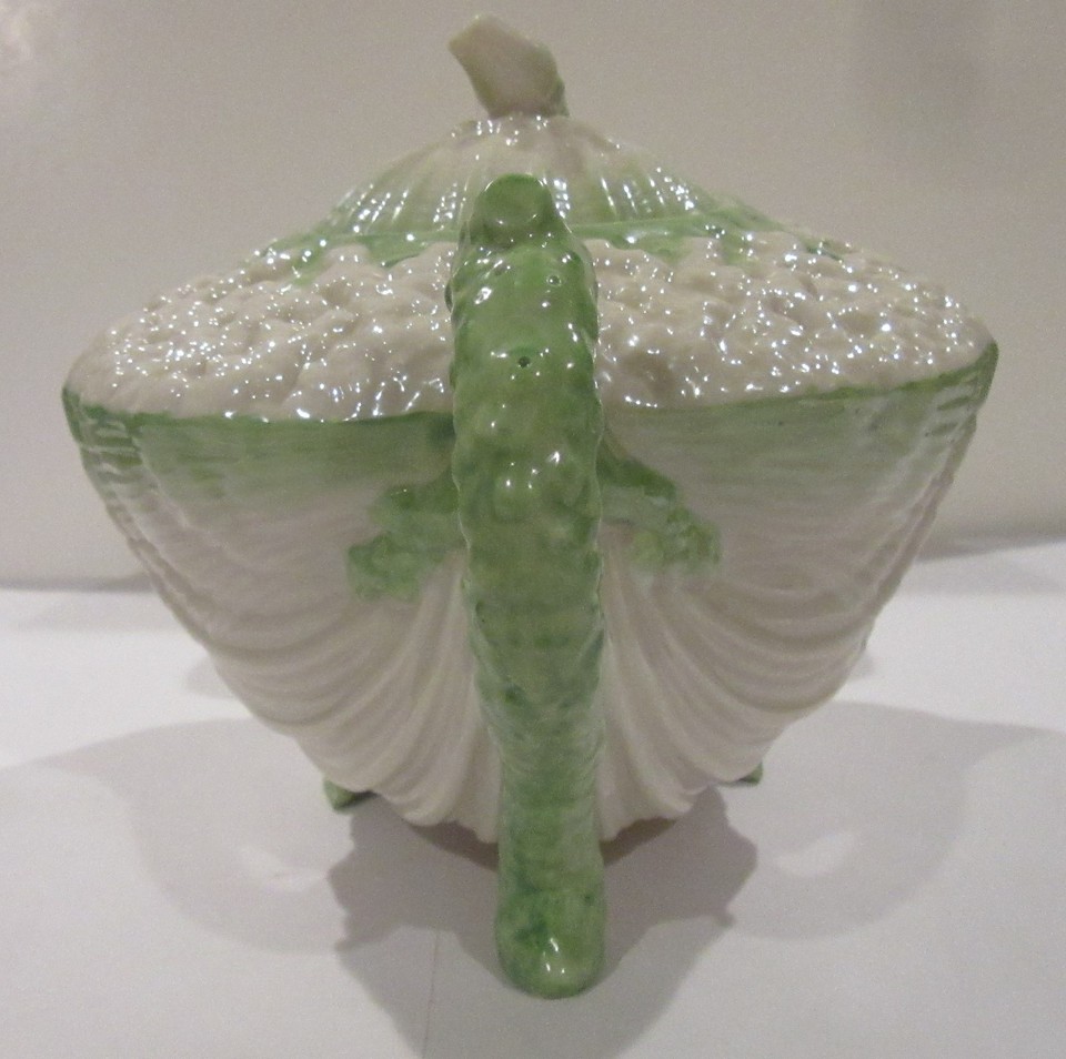 Belleek Green Neptune Tea Pot Rare Red Second Black Mark 8.25 x 5 ...