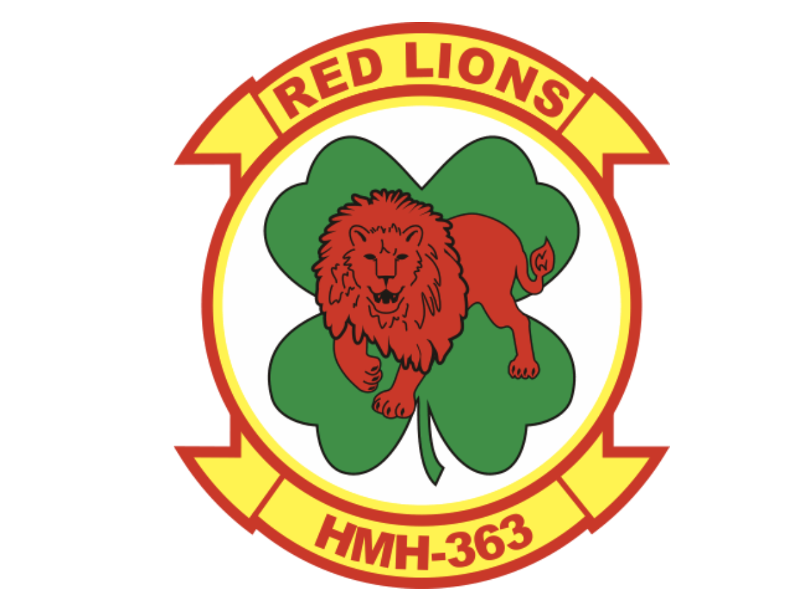 4" us marine corps hmh-363 helicopter sq red lions bumper sticker decal ...