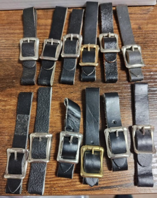 Watch Fob Straps (12) 1/2" Black Leather W Buckle | eBay