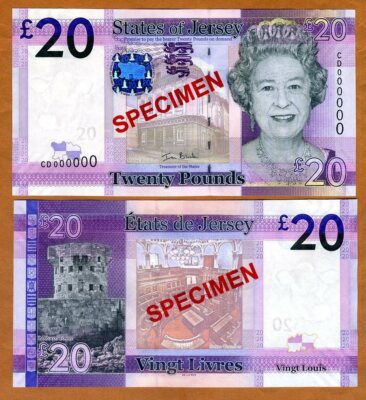 SPECIMEN, Jersey, 20 pounds, ND (2010), QEII, P-35s, UNC | eBay UK