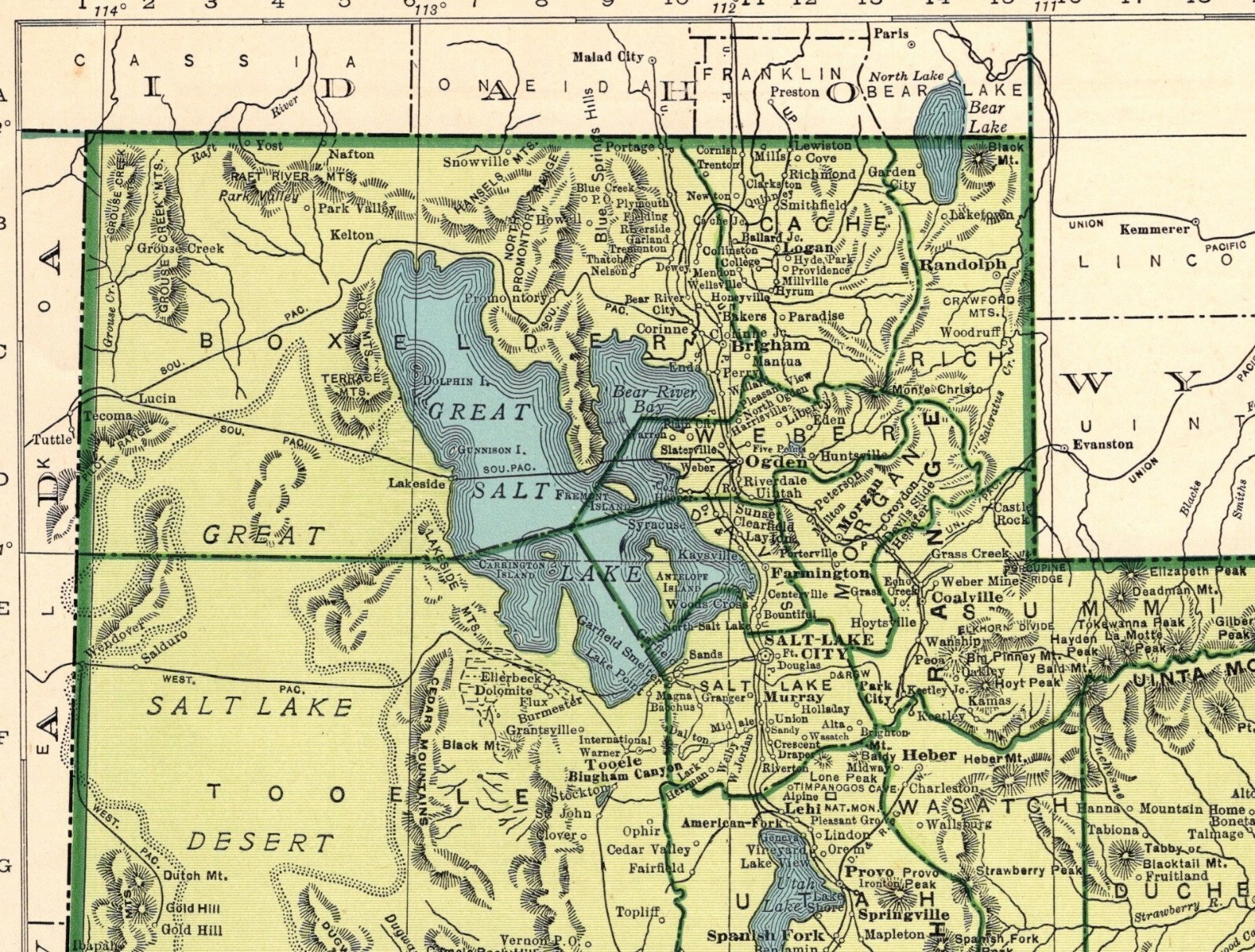 1942 Vintage UTAH State Map Antique Atlas Map of Utah Gallery Wall ...