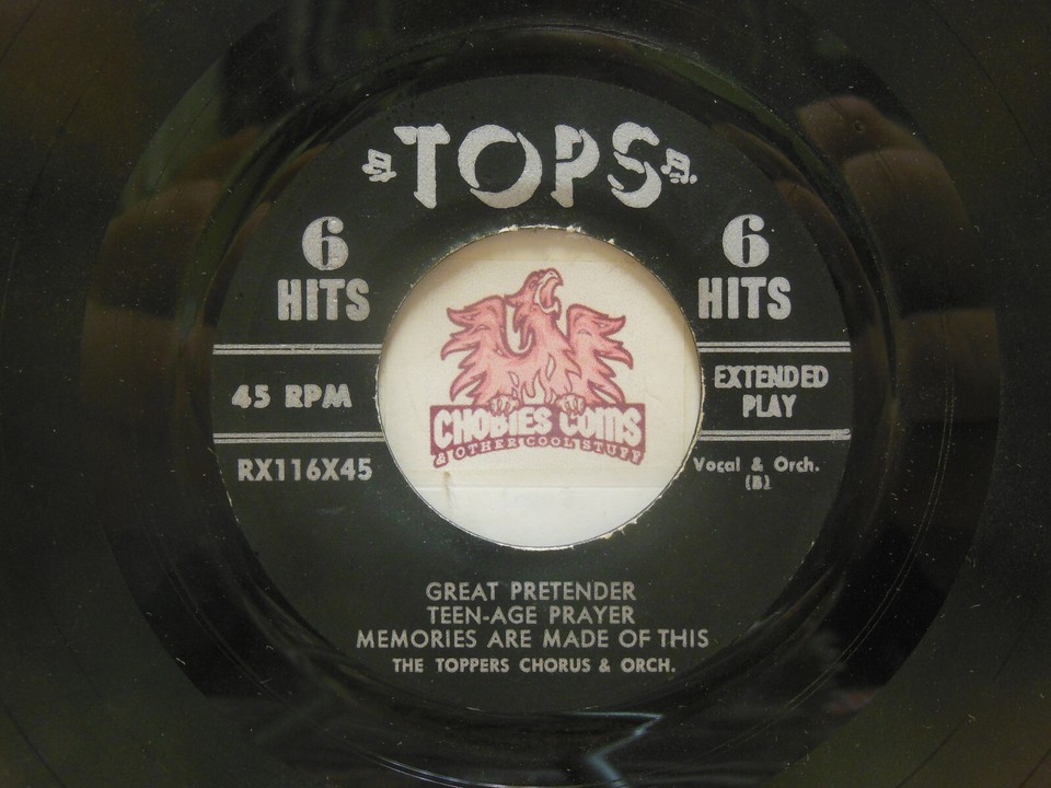Toppers Chorus & Orch - Tops Records RX117, 6 Track EP 45 RPM VG (22A ...