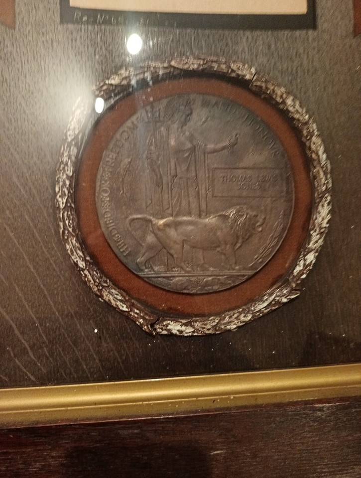 WW1 Medals, Framed, With Death Penny, Scroll, Pictures. Very Rare Welch ...