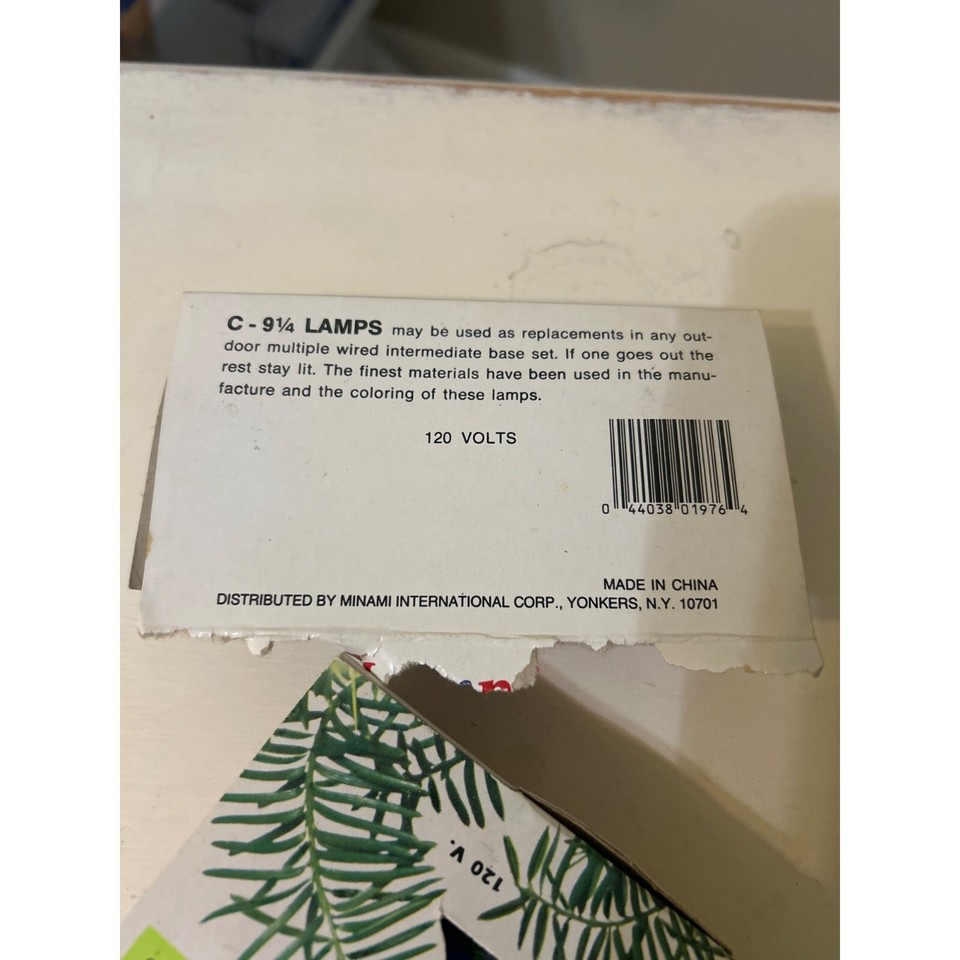 7 lights total 4 Pack C-9 1/4 Outdoor Christmas Lamps 120V Pre-Tested ...