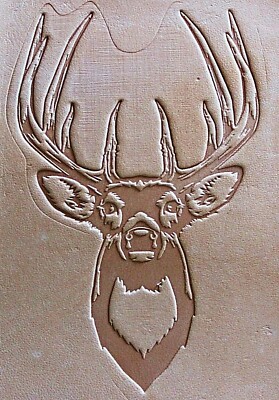 ACRYLIC Leather Embossing Stamp - BIG HORNED BUCK DEER - for Veg Tanned ...