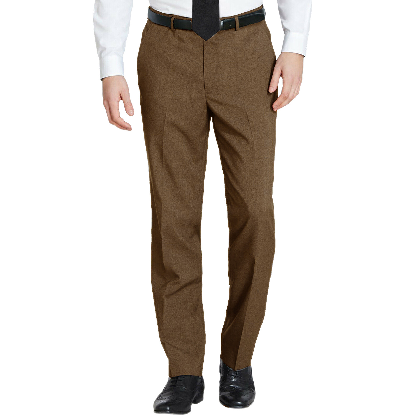 Mens Formal Smart Trousers Casual Business Office Dress Work Pants ...