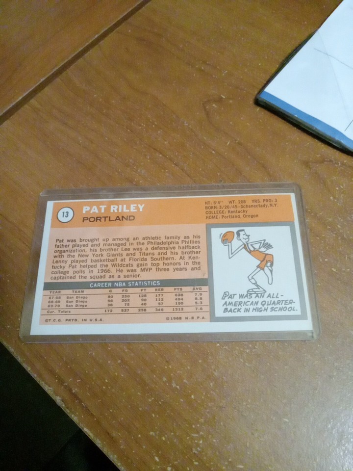 1970 Topps 13 Pat Riley ROOKIE PORTLAND With Large Top Loader | eBay