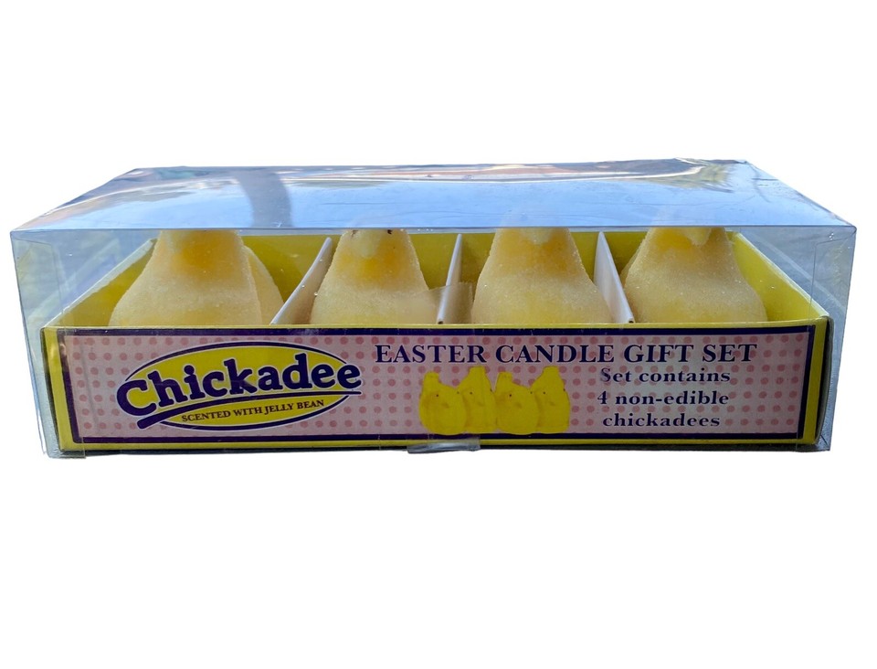 Chickadee Easter Candle Gift Set 4 Peeps Chickens Scented Yellow ...