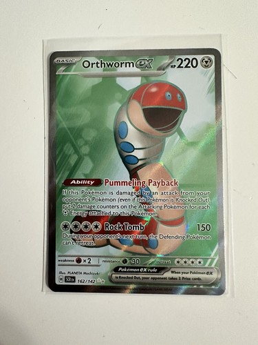 Orthworm EX 162/142 Full Art NM/M Stellar Crown Pokemon Card Ultra Rare ...