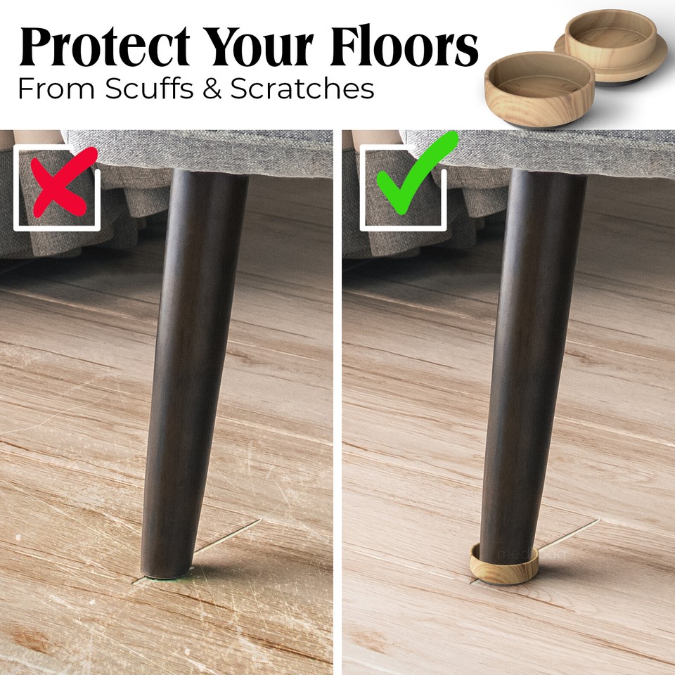 Castor Cups for Furniture Carpet Large Small Floor Protector Felt Pads ...