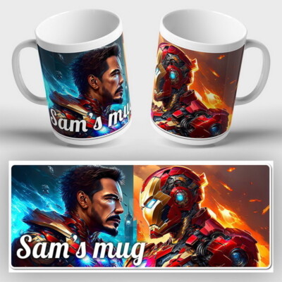 MARVEL PERSONALISED Mug Ceramic or Unbreakable Avengers Iron Man Super ...