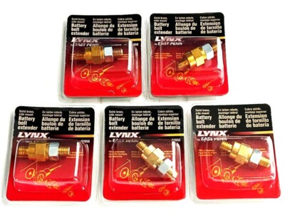 5 LYNX BY DEKA SOLID BRASS SIDE POST BATTERY TERMINAL BOLT EXTENDERS ...