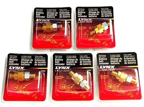 5 LYNX BY DEKA SOLID BRASS SIDE POST BATTERY TERMINAL BOLT EXTENDERS ...