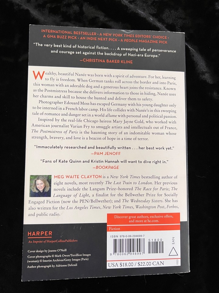 The Postmistress of Paris A Novel by Meg Waite Clayton 9780062946997| eBay