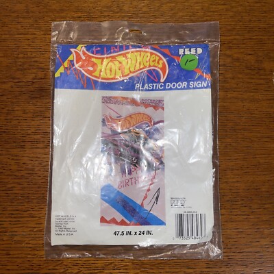 1990 original Reed 47.5 x 24 Hot Wheels Birthday Party Vintage Door ...