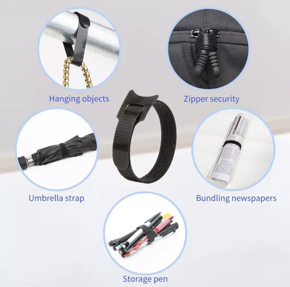 Hook and Loop Cable Ties - Tidy Strap Adjustable Reusable Releasable ...