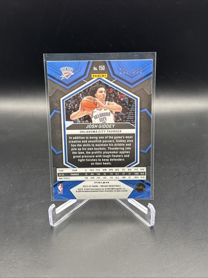 Josh Giddey 2023-24 Panini Mosaic Red Seismic /299 #150 OKC Thunder | eBay