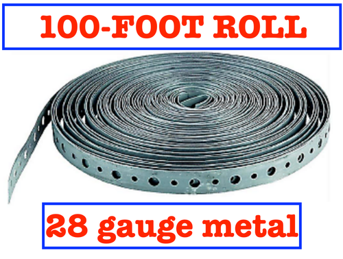 NEW - 100 ft Roll Metal Hanger Strap Plumbers Tape USA Banding Iron ...