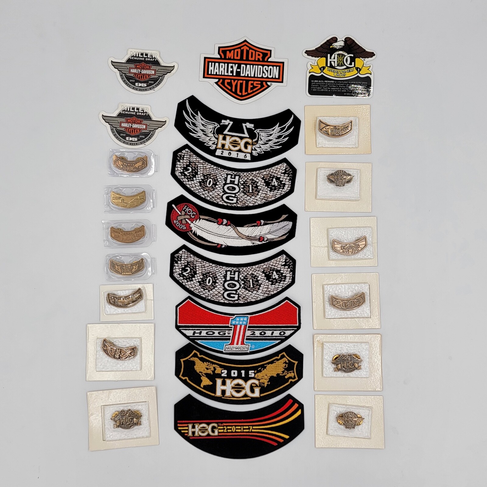 Harley Davidson Owners Group HOG Patches Lot of 7 Patches and 13 Pins ...