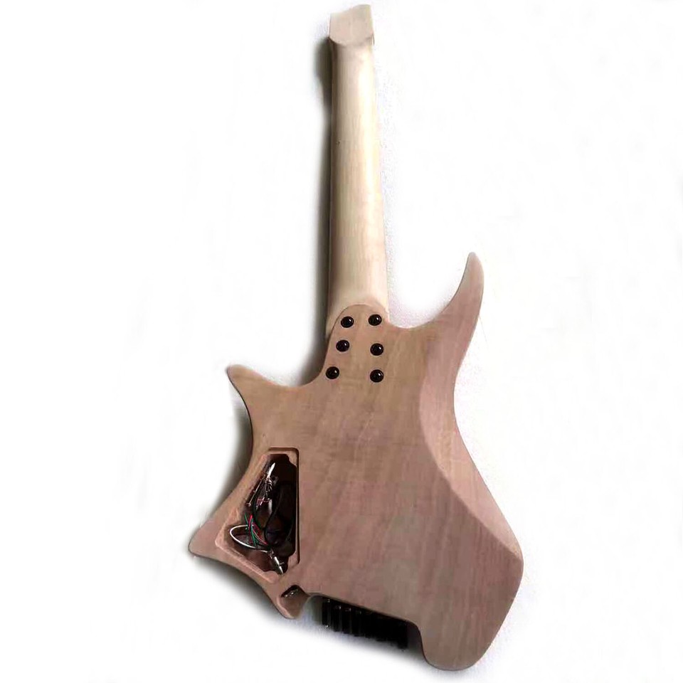 Musoo brand unfinished 8 strings fanned fret headless electric guitar ...