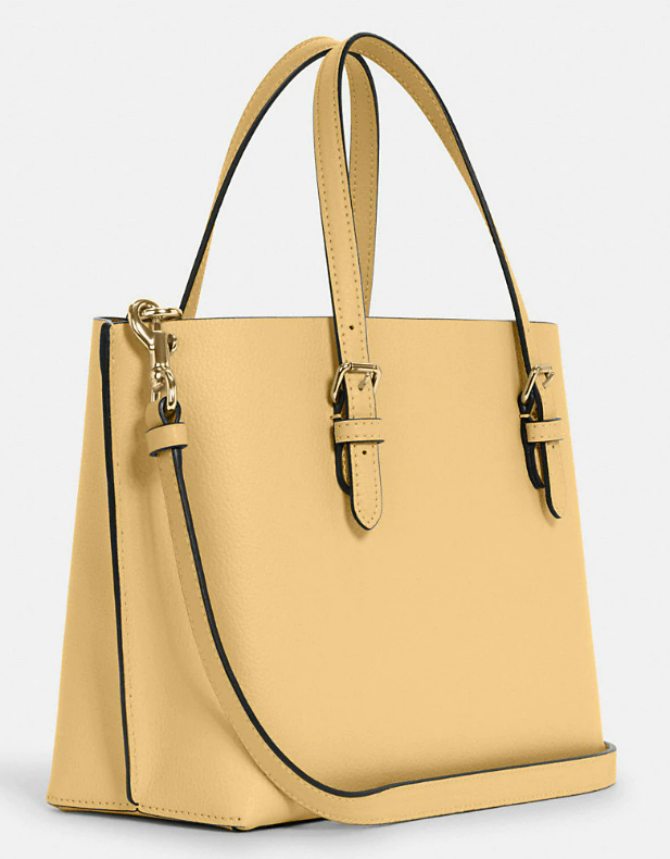 COACH C4084 Mollie Tote 25 Gold/Vanilla Leather Crossbody Shoulder Bag ...