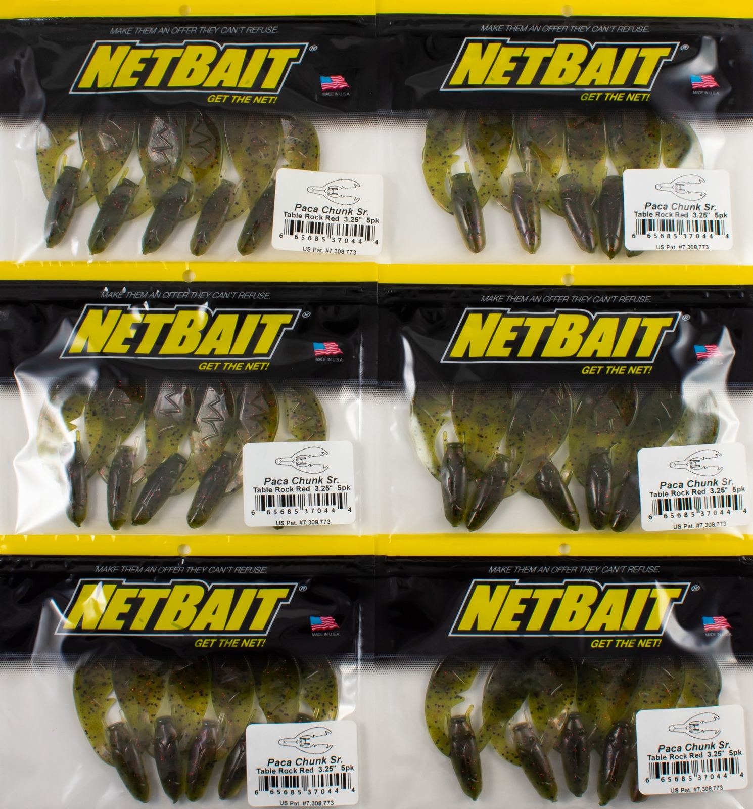 (LOT OF 6) NETBAIT PACA CHUNK SR. 3.25" TABLE ROCK RED E3408 | eBay