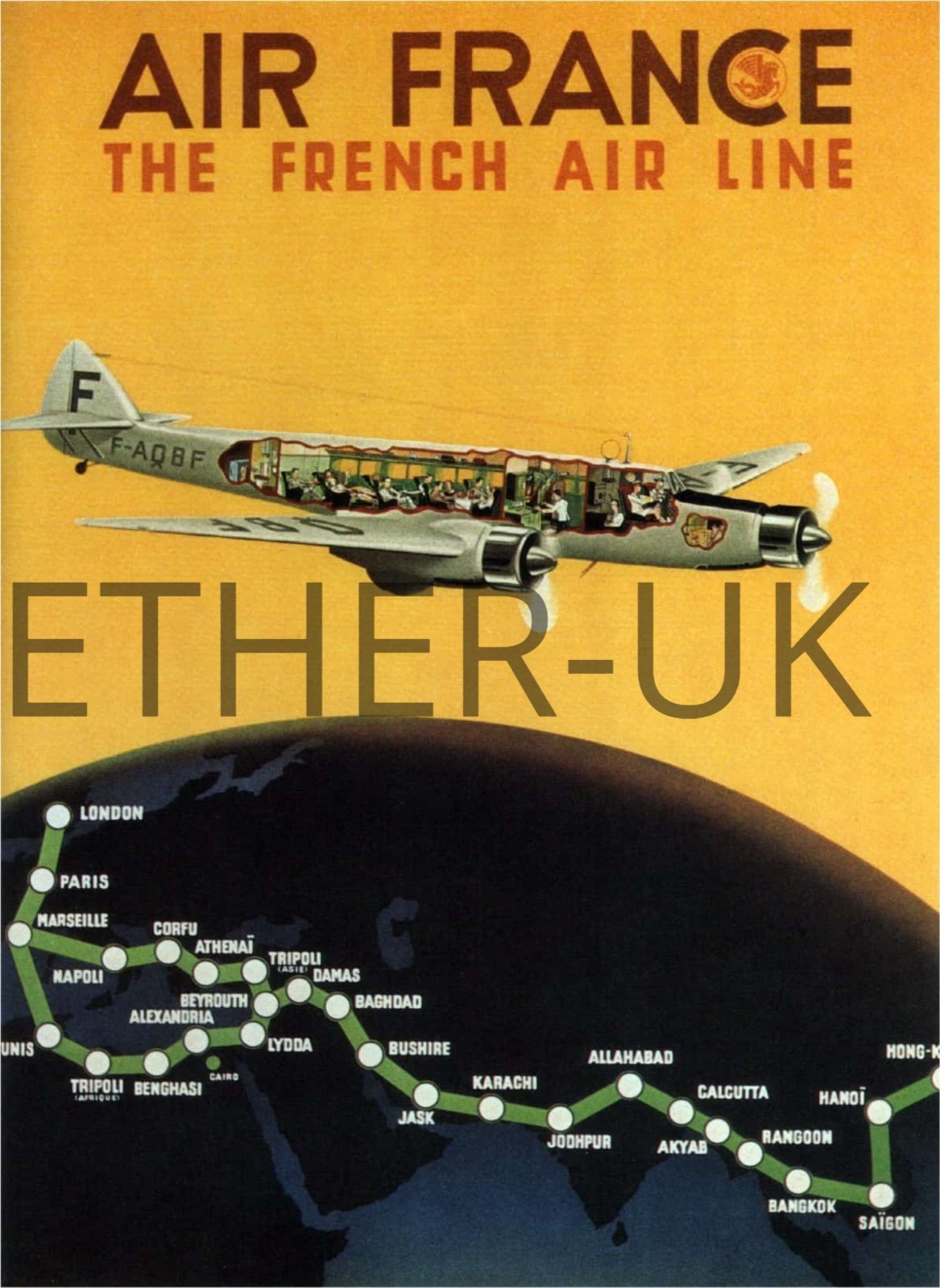 Retro Vintage Aviation Posters in A4 Size - KLM, British Airways, PAN ...