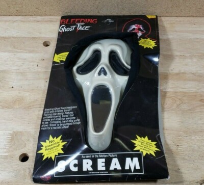 Vintage SCREAM Fun World 1997 Bleeding Ghost Face Mask Horror Costume ...