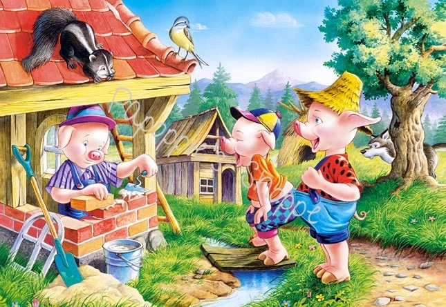 Three Little Pigs Wolf Brick House
