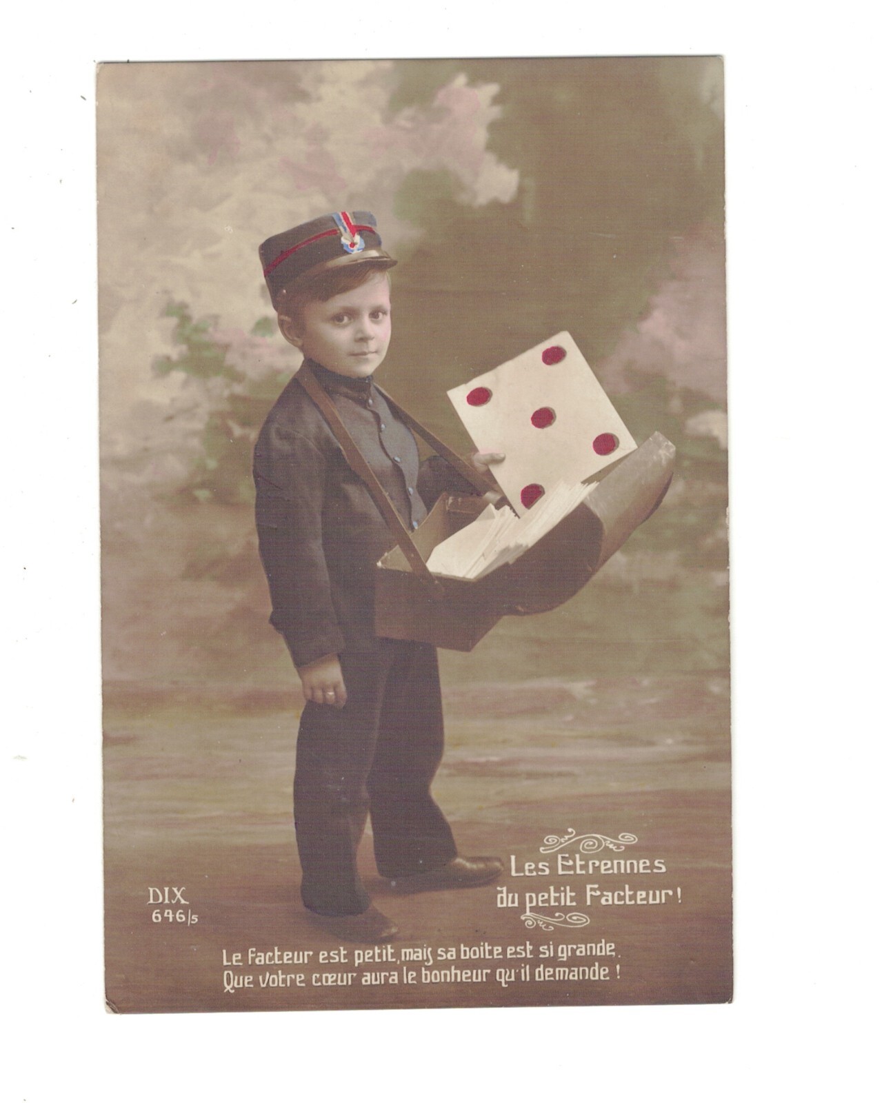 SD1186VICTORIAN LITTLE POSTMAN WITH VINTAGE BAG WITH LETTERS FANTASY ...