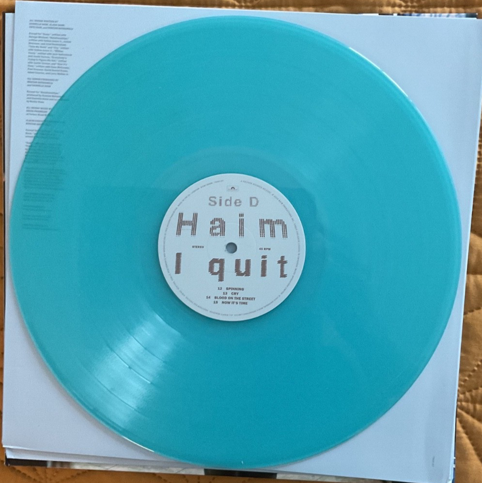 Haim - I Quit Blue Vinyl LP Autographed Signed Want You Back Lyrics ...