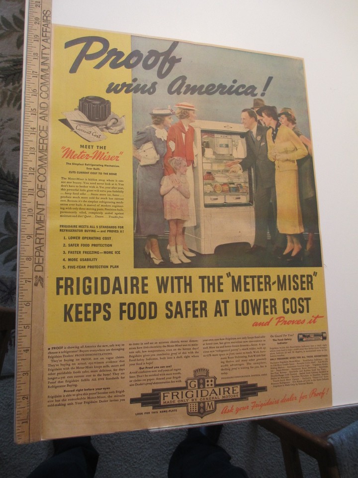 newspaper ad 1936 FRIGIDAIRE electric refrigerator kitchen appliance ...