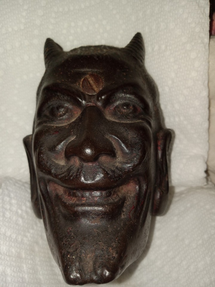 Two Faced Devil Cast Iron Bank Rare | eBay