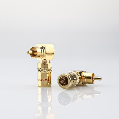 HI-END Gold Plated RCA Plug Right angled HIFI RCA Connector | eBay