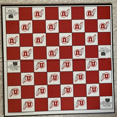 1990 Utah Utes CHECKER Board Game NCAA Vintage college football ...