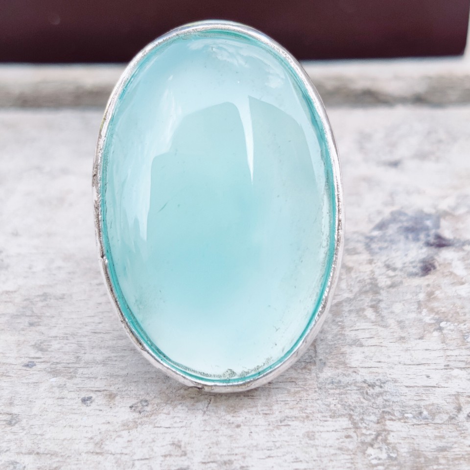 Aqua Chalcedony Gemstone 925Sterling Silver Father's Day Jewelry All ...