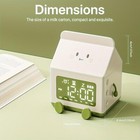 Cute Milk Box Digital Alarm Clock Date Display Mini Countdown ABS Small ...
