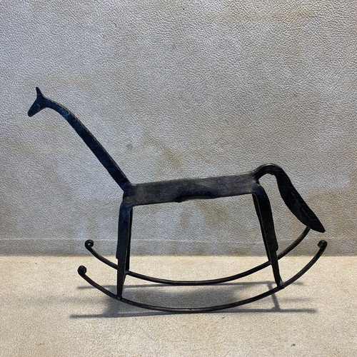Hand Wrought Metal Rocking Horse Primitive Folk Art Handcrafted ...