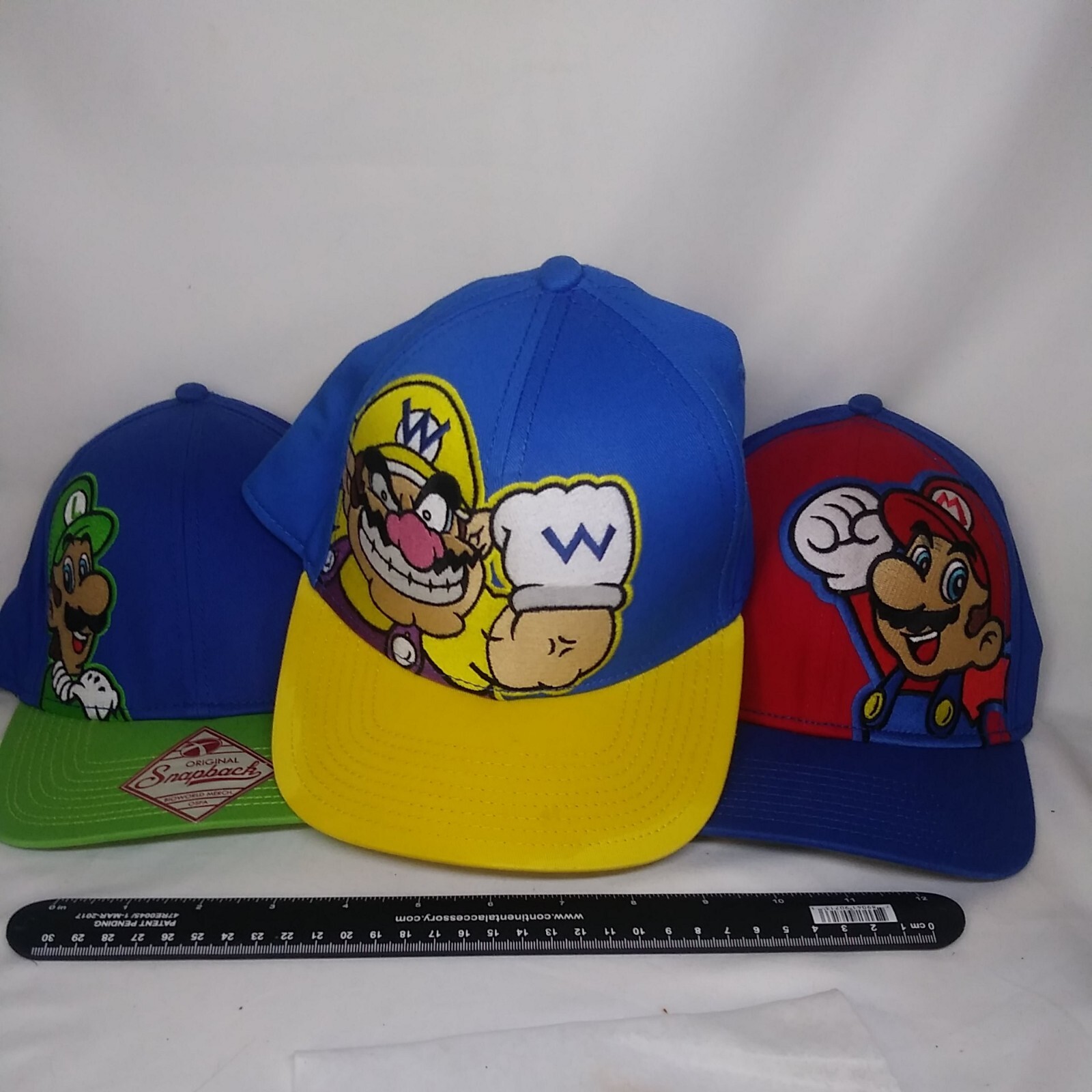 Set 3 Mario Luigi Wario Nintendo EMBROIDERED Flat Bill Hats Licensed ...