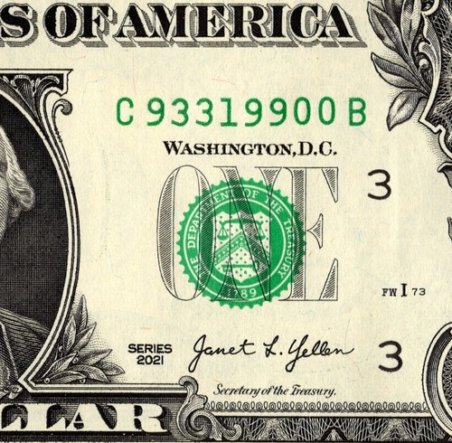 1990 Year note Fancy Serial Number One Dollar Bill C93319900B | eBay
