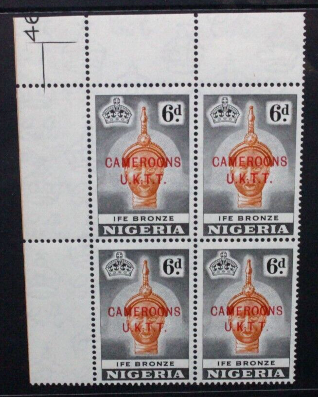 CAMEROONS TRUST TERRITORY 1960 Nigeria Overprints 6d BLOCK of 4 Mint ...