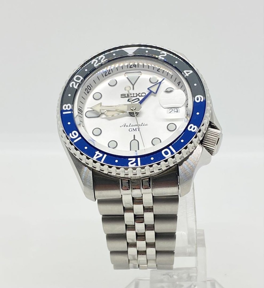 Seiko 5 Sports SBSC017 GMT Automatic Watch White Dial 42mm Japan | eBay