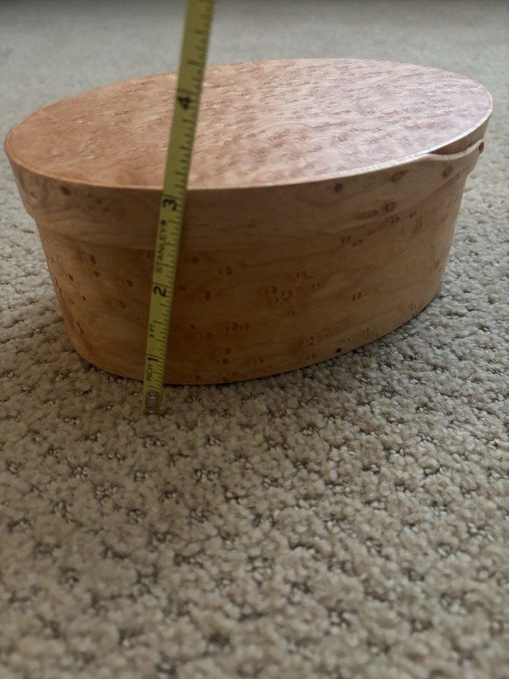 Vintage Orleans Carpenters Wood Box Oval Bentwood Shaker w/ Top 7.25"x4 ...