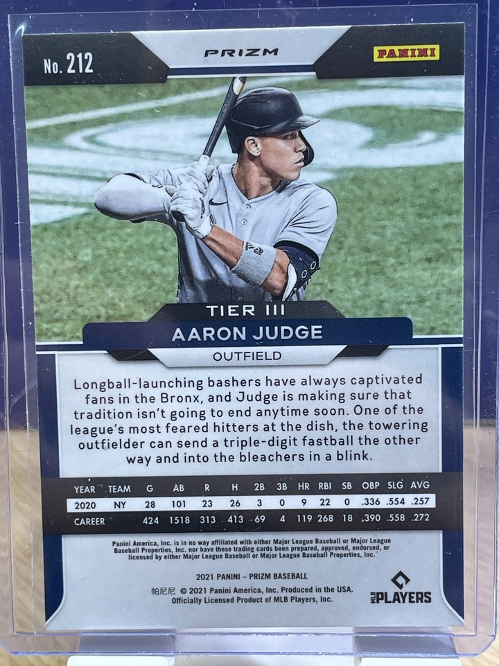 Aaron Judge 2021 Panini Prizm Red White & Blue Prizm Tier III New York ...