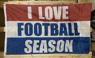 I Love Football Season Flag FREE SHIP Fall Man Cave Beer Tailgate USA ...