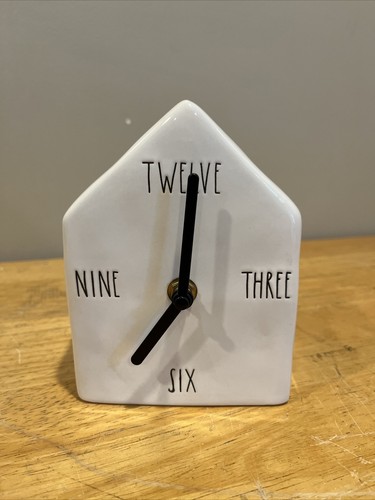 Rae Dunn Artisan Collection House Shaped Clock Numbers Spelled Out ...