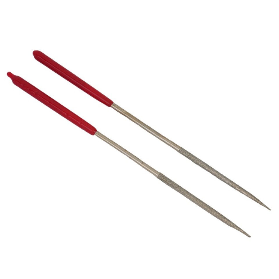Toughened Steel with Diamonds Round Needle File Set Size 3x140mm x2pcs ...