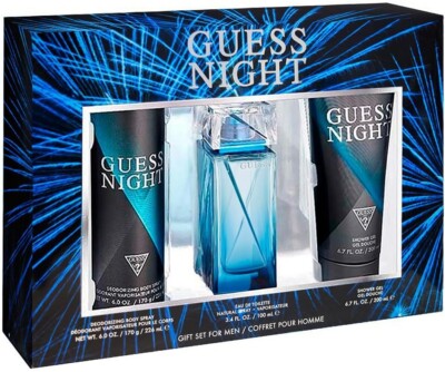 Guess Night by Guess for Men -3 Pc Set 3.4oz EDT Spray , 6.0oz Body ...