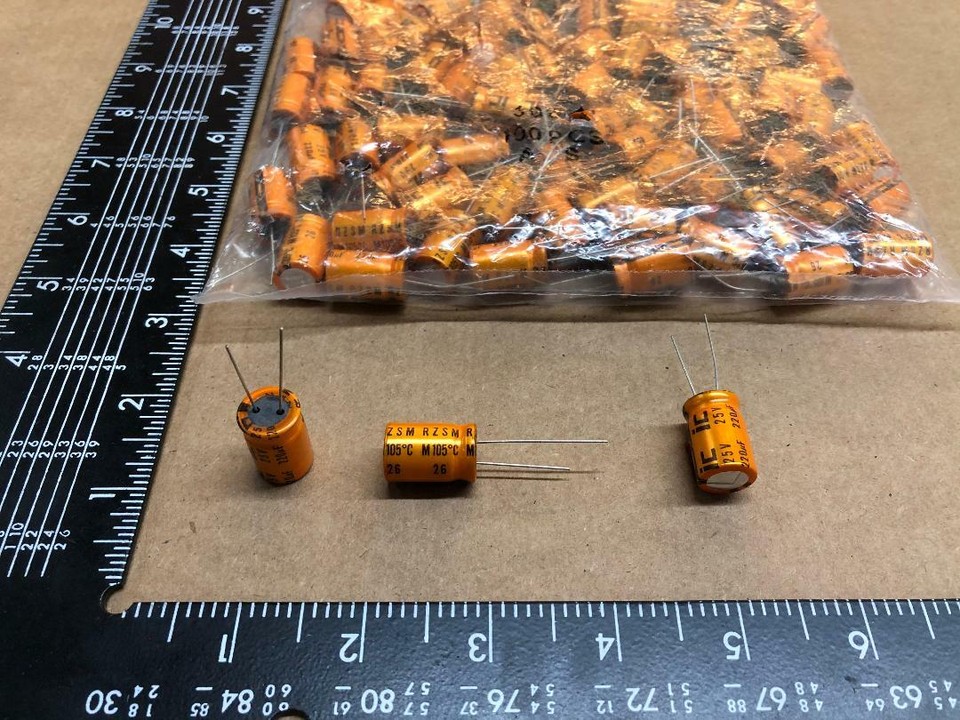 (25 pcs) 227RZS025M ILL CAP, 220uF 25V 105*c, Radial Electrolytic ...