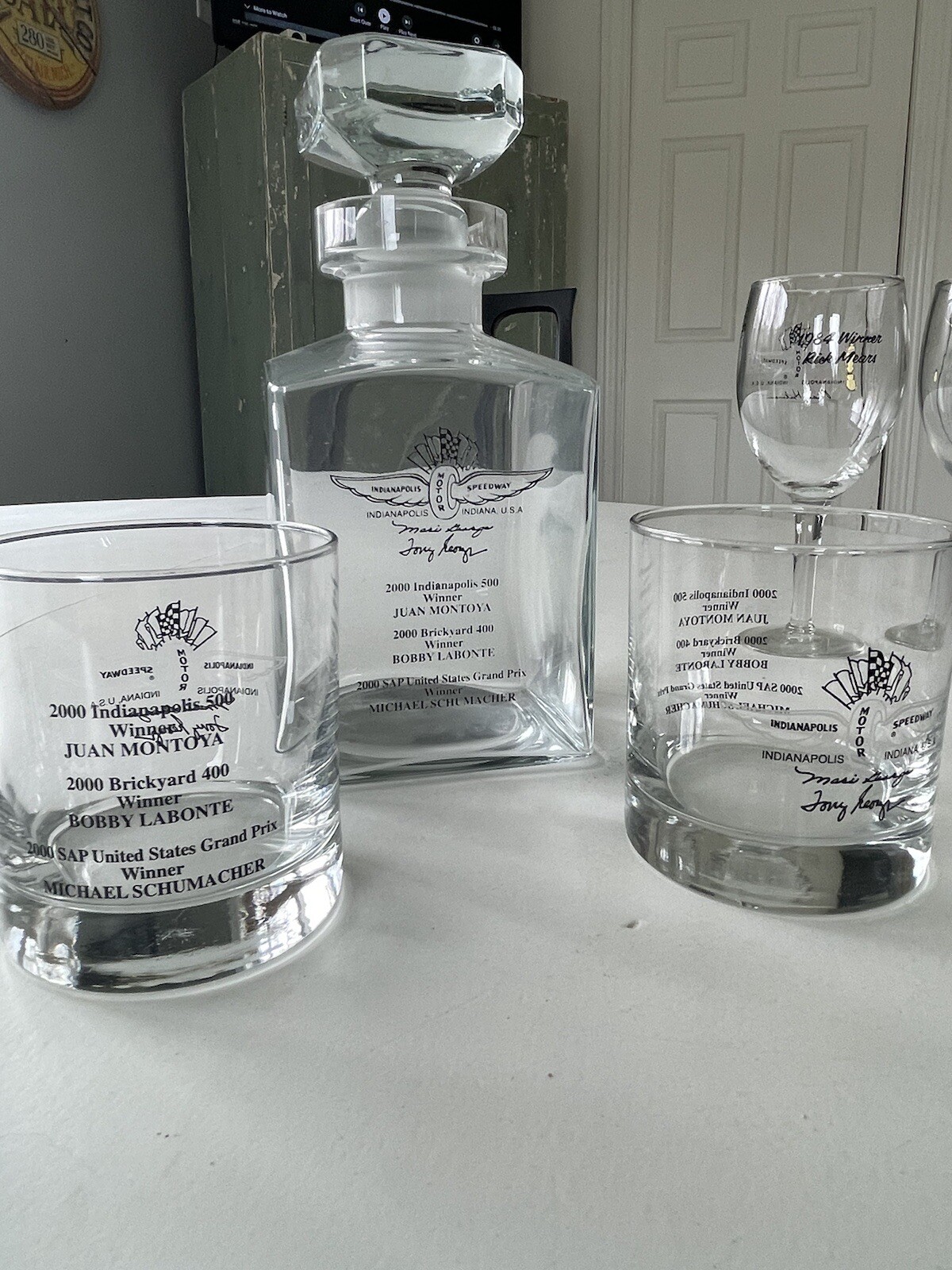 2000 Indianapolis 500 Speedway Brickyard 400 USGP F-1 Decanter ...